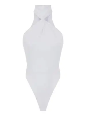 Elisabetta Franchi Twisted-neckline Bodysuit - Ivory