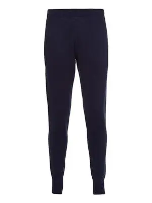 Prada Logo Patch Knitted Track Pants - Blue