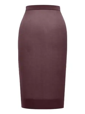 Saint Laurent Pencil Skirt With Side Zippers - Red