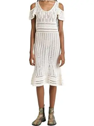 J.W.ANDERSON Off-shoulder Crochet Dress - White