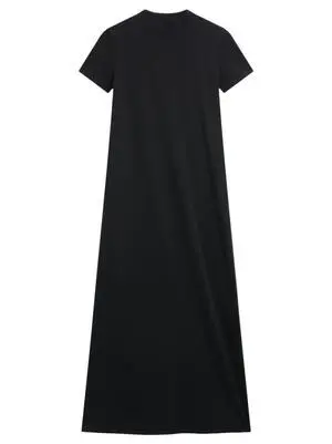 THE FRANKIE SHOP Maxi Dress With Round Neck And Short Sleeves - Black