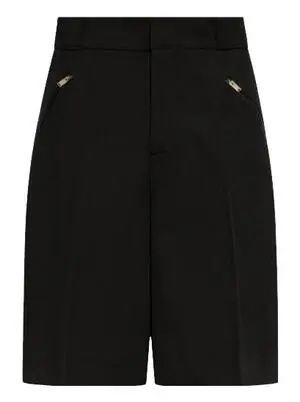 Alexander McQueen High Waist Wide-leg Shorts - Black