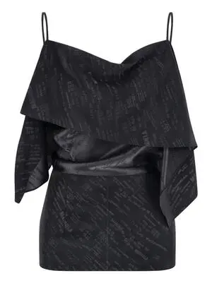 MAISON MARGIELA Asymmetrical Cowl Neck Top - Anthracite