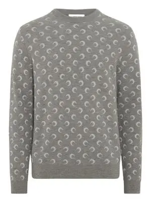 MARINE SERRE Moon Jacquard Sweater - Gray