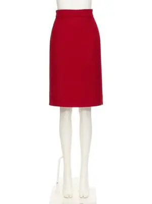Valentino Garavani Wool Tweed Skirt - Red