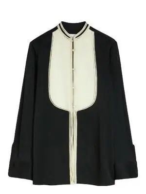 JIL SANDER Detailed Satin Shirt - Black