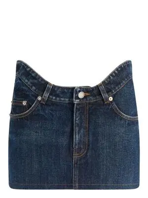 JEAN PAUL GAULTIER Denim Midi Skirt - Black