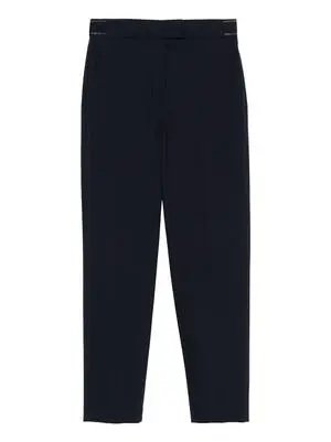 Brunello Cucinelli Straight Leg Trousers With Monili Chain Detail - Midnight Blue