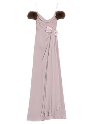 Valentino Garavani Strappy Dress With Pleated Design And Bow Detail - Pink