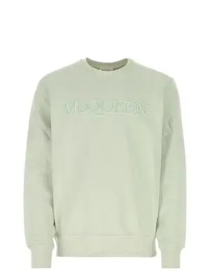 Alexander McQueen Logo Embroidered Crewneck Sweatshirt - Green