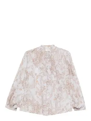 FORTE_FORTE Printed Long Sleeve Shirt - Pink
