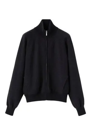 Loro Piana Loro Piana High-Neck Zip Bomber Navy Blue