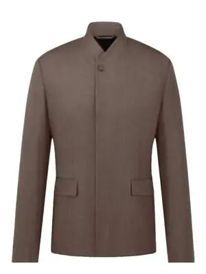 Dior Jacket With Stand Collar And Button Closure - Brown