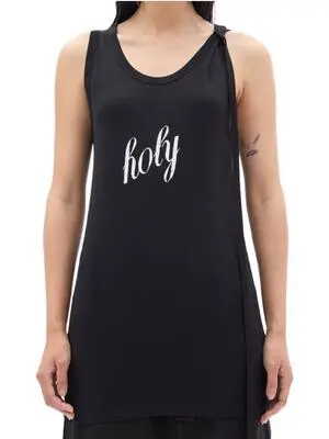 ANN DEMEULEMEESTER Seva Holy Print Tank Top - Black