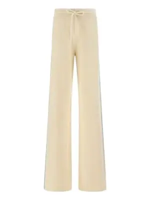 Fabiana Filippi Ribbed Knit Drawstring Trousers With Side Band - Nude