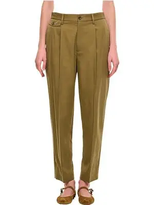 Ralph Lauren Gordon Gabardine Pleated Pants - Brown