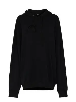 We11Done Logo Print Oversized Hoodie - Black