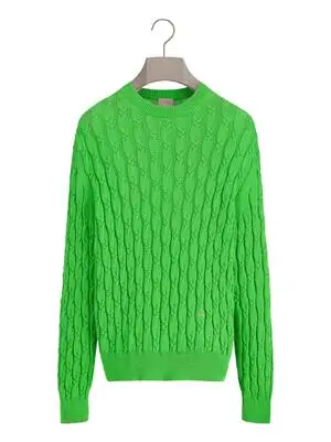 Dior Braided Crewneck Knitted Jumper - Green