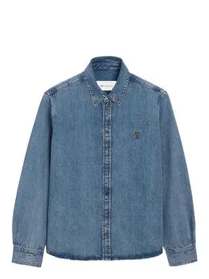 Ami Long-sleeved Denim Shirt - Blue