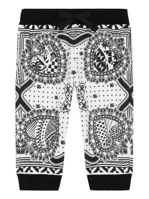 Dolce & Gabbana Bandana Print Jersey Track Pants - Black
