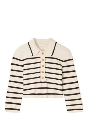 Zimmermann Illuminate Cropped Striped Knitted Sweater - White