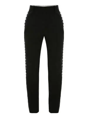 Alexander McQueen Eyelet Detail Slim-cut Trousers - Black