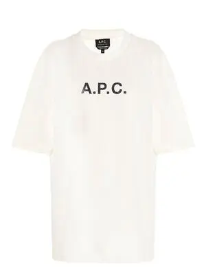 A.p.c. Logo Printed Crewneck T-shirt - White