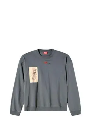 DIESEL® Diesel S-Boxt Crewneck Sweatshirt Gray