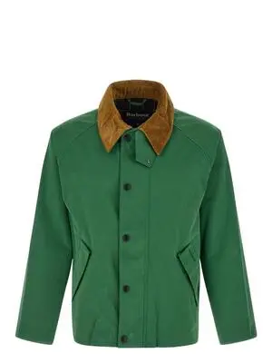 Barbour High-neck Long-sleeved Jacket With Corduroy Collar - Green