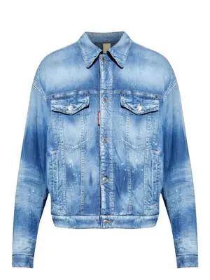 Dsquared2 Distressed Denim Jacket - Blue