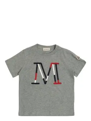 Moncler Logo Embroidered T-shirt - Grey