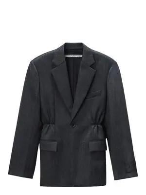 Alexander Wang Single-breasted Oversized Blazer - Black/charcoal Gray
