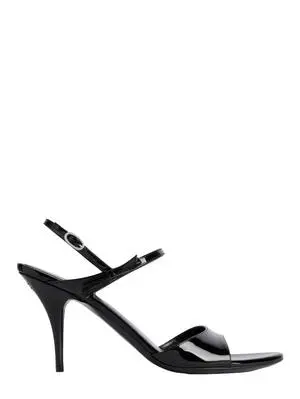 Balenciaga Avenue Bow Heeled Sandals - Black/silver