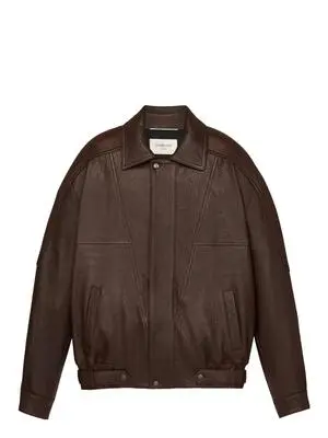 Saint Laurent Bubbled Lambskin Jacket With Cupro And Acetate Lining - Black