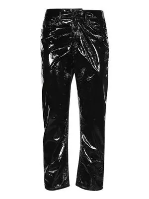 DONDUP Dondup Coated Straight-Leg Pants Black