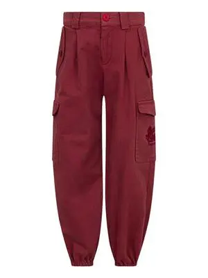 Etro Embroidered Cargo Trousers - Red