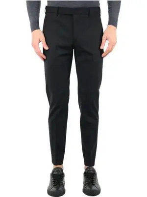 PT TORINO Slim Fit Tailored Trousers With Logo Detail - Black