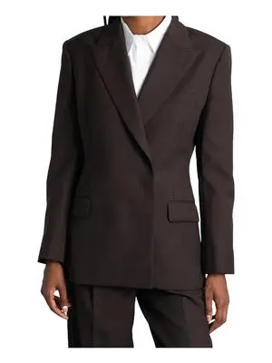ANINE BING Anine Bing Double-Breasted Padded Shoulder Blazer