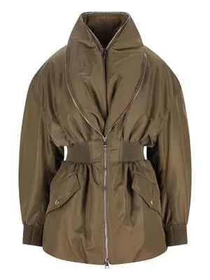 Givenchy Hourglass Bomber With Zipped Shawl Collar In Nylon - Khaki