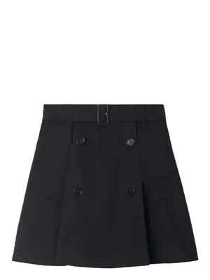 Burberry Burberry Gabardine Trench Mini Skirt Black