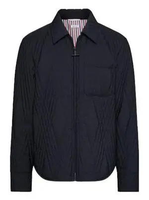 Thom Browne Quilted Diamond-pattern Jacket - Black