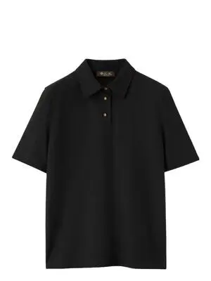 Loro Piana Colmegna Wool Polo T-shirt - Black