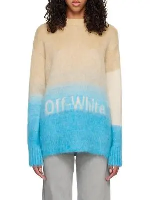 Off-White Helvetia Logo Intarsia-knit Jumper - Nude