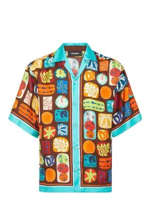 Dsquared2 Summer Lovers Drop Shoulder Bowling Shirt - Multi-color