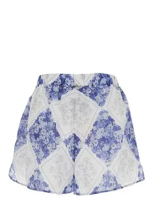 TWINSET Lace Trim Floral-printed Shorts - White
