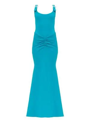 Versace Buckled Long Dress - Blue