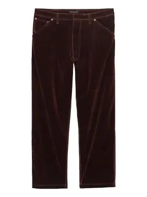 Prada Logo Plaque Straight-leg Trousers - Brown