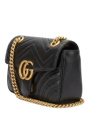 Gucci Gg Marmont Matelassé Mini Shoulder Bag - Black