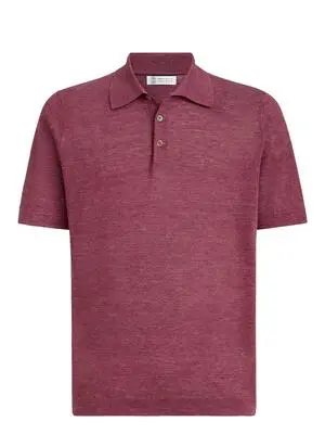 Brunello Cucinelli Short-sleeved Buttoned Polo Shirt - Red