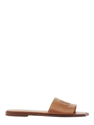 Chloé Soleil Flat Sandals - Ginger Brown